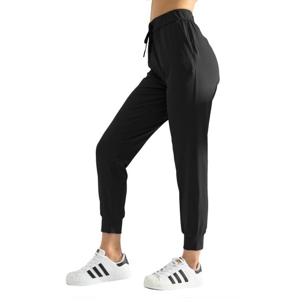 商品名:  AJISAI Women's Petite Joggers Pants Drawstring Running Sweatpants with Pockets Lounge Wear Black 25" Lブランド: AJISAI...