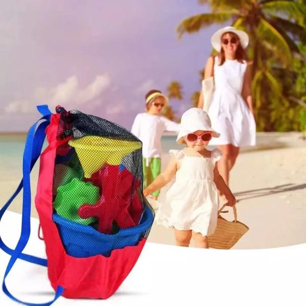 商品名: メッシュビーチバッグ 特大ビーチバッグとトート トートバッグ バックパック おもちゃ タオル 砂を捨てる ビーチのおもちゃ、子供のおもちゃ、貝殻、衣類、タオルを保持 ビーチで遊ぶときに Mesh Beach Bag Extra L...