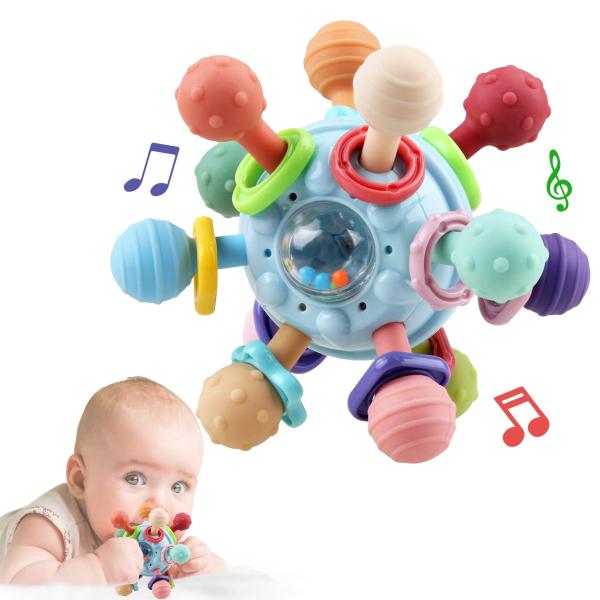 商品名: Anzimo Baby Sensory Teething Toys - Baby Teethers Montessori Toys - Gifts for Infant Newborn Boys Girls 0 3 6 9 12 ...