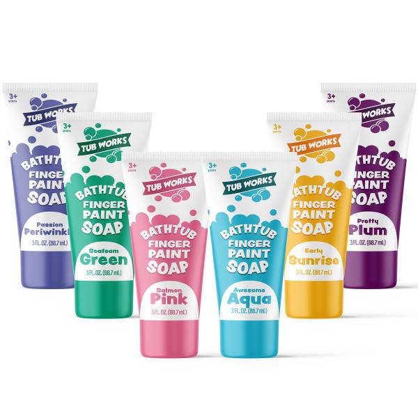 商品名:  Tub Works〓 Bathtub Finger Paint Soap, Pastel 6 Pack | Non-Toxic | Washable Bathtub Paint for Finger Painting on Tu...