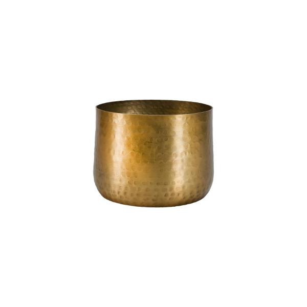 商品名: Serene Spaces Living アンティーク真鍮風ゴールド槌目ポット 屋内プランターポット 鉢植えの植物の装飾アクセント 結婚式やセンターピース用のゴールドフラワー花瓶 M 直径7インチ 高さ5.25インチ Serene...