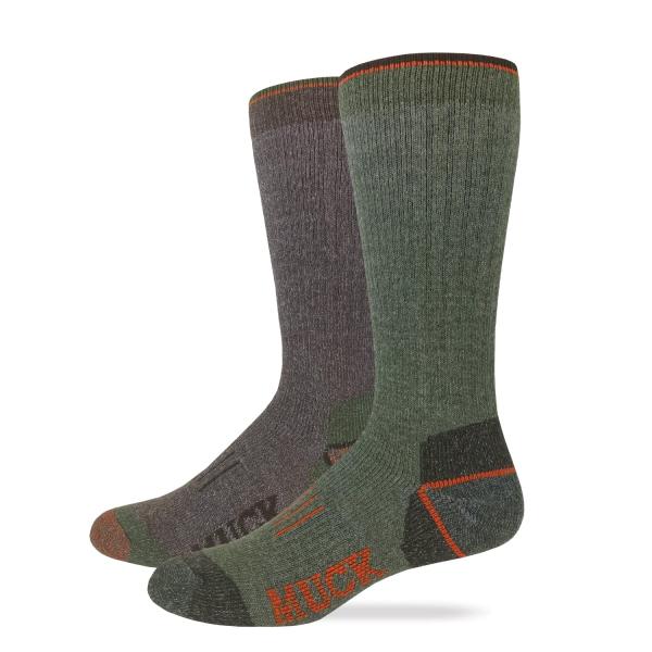商品名:  Muck Boot Mens Merino Wool Heavyweight Mid Calf Boot Socks 2 Pair Pack (as1, alpha, l, regular, regular, Green/Bro...