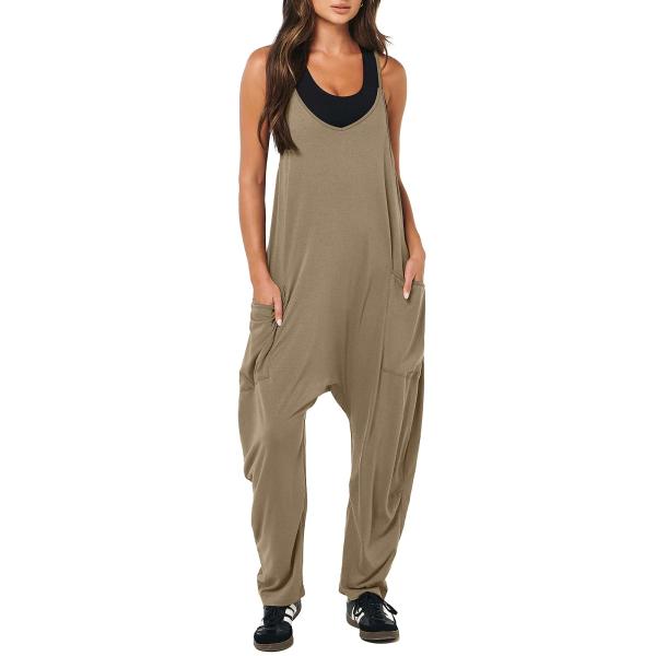 商品名: ANRABESS Women's Casual Loose Sleeveless Jumpsuits Adjustbale Spaghetti Strap V Neck Harem Long Pants Overalls with...