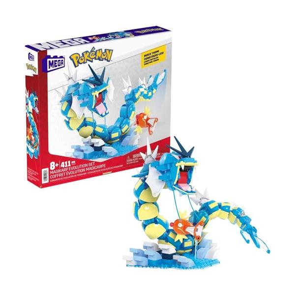 商品名:  MEGA Pokemon Action Figure Building Set for Kids, Magikarp Development Set with 411 Pieces, Building Adjustable Gy...