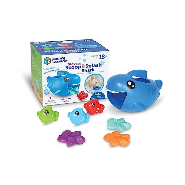 商品名: Learning Resources Steve The Scoop &amp; Splash Shark, 7 Pieces, Ages 18 Months+, Toddler Learning Toys, Baby Toys,...