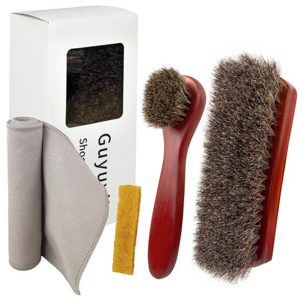 商品名:  Complete Shoe Brush Shine Kit - Includes Horsehair Brush, Polish Daubers Applicators, Shoe Stain Erasers, Microfib...