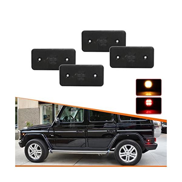 商品名: ADIIL スモークレンズ アンバー/レッドLEDサイドマーカーライトアセンブリ 4個 02-14 Benz W463 G-Class G500 G550 G55 AMGに対応 ADIIL 4PCS Smoked Lens Amb...