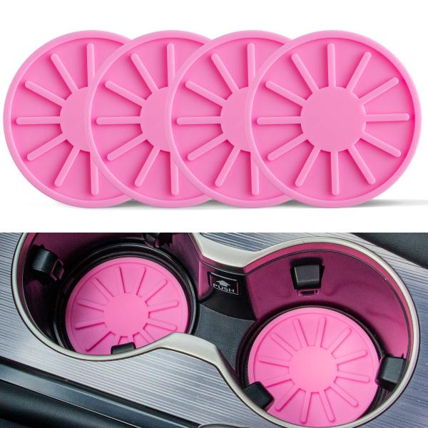 商品名: GaRhomxy 車用カップホルダーコースター サンスタイル 滑り止めカーカップホルダーインサート レディース カーアクセサリー インテリア (ピンク) GaRhomxy Cup Holder Coasters for Car, ...