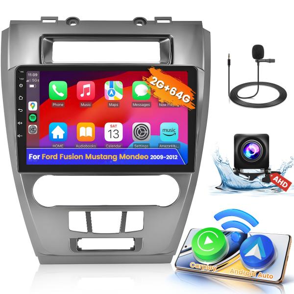 商品名:  Roinvou 2+64G Android CarPlay Stereo for 2009-2012 Ford Fusion Mustang Mondeo, Built-in Wireless CarPlay with Andr...