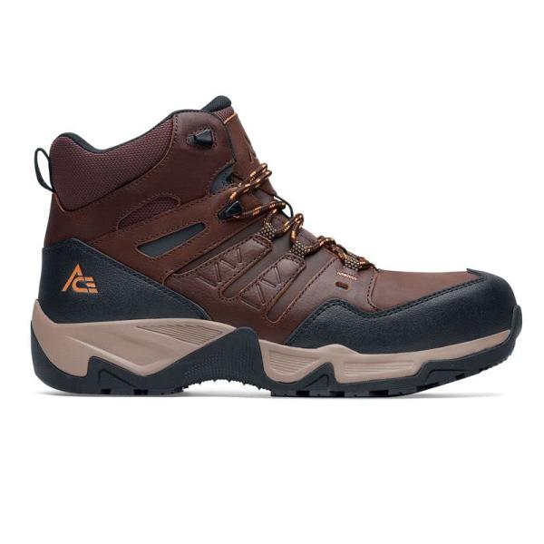 商品名:  ACE Work Boots Badlands Mid, Men's Nano Composite Toe (NCT) Hiker Work Boots, Slip Resistant, Water Resistant, Bro...