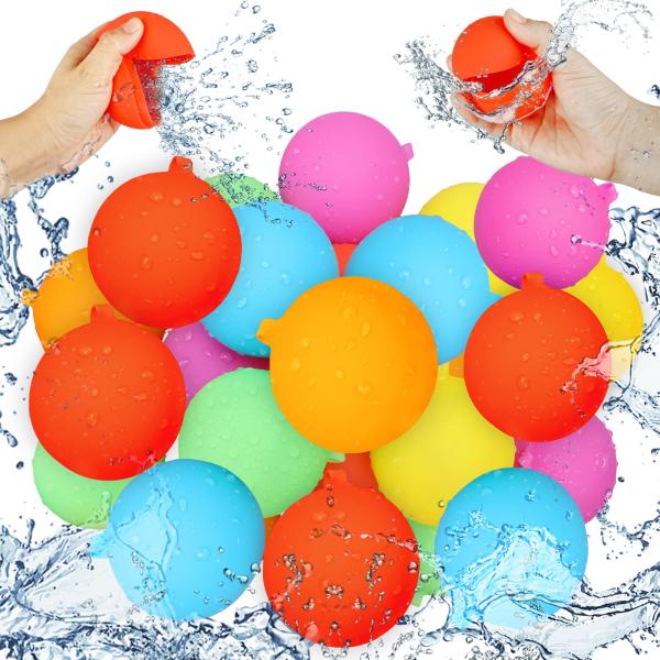 商品名: 水風船 VATOS 24pcs Reusable Water Balloons Pool Beach Water Toys for Boys and Girls Outdoor Water Bomb Balls Bath Game...