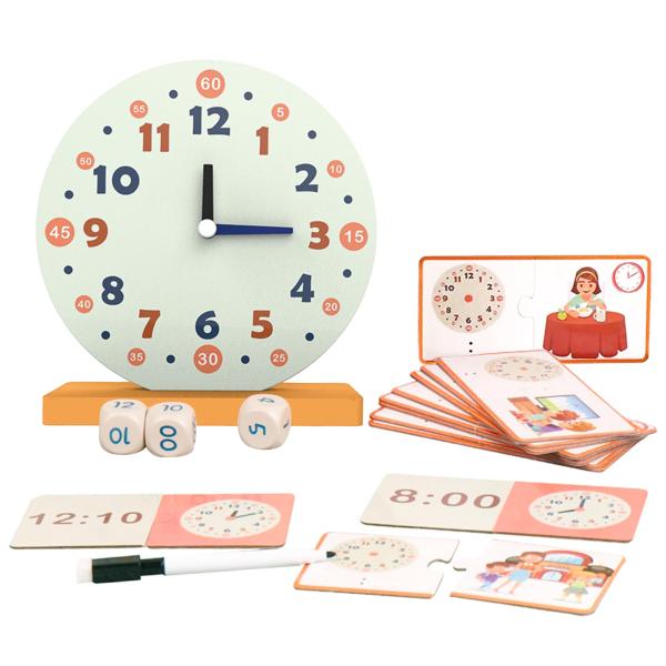 商品名:  Wooden Toys for Learning Clock Game Set - 29 Piece,Learning Clocks for Kids, Clocks and Time Teaching Aids for Pen...