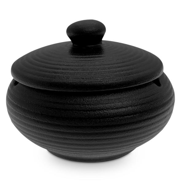 商品名: 蓋付きセラミック灰皿 防風灰皿 屋内または屋外用 喫煙者用アッシュホルダー デスクトップ喫煙灰トレイ ホームオフィスの装飾に - ブラック JUJUYACO Ceramic Jar Holder Decor Home with L...