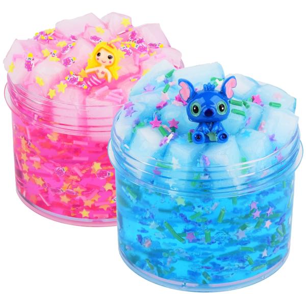 商品名:  2 Pack Jelly Cube Crunchy Slime, Clear Slime for Girls Boys, Jelly Cube Slime Kit, Non Sticky Water Slime Stress R...