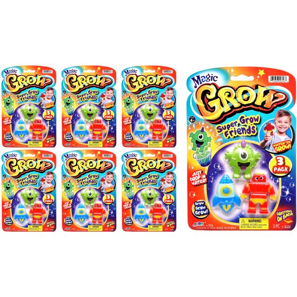 商品名: JA-RU マジックグロウおもちゃ (3個拡張可能なおもちゃ6個パック) 水育おもちゃ 子供用 お風呂のおもちゃ モンスター ロボット&amp;ロケットテーマ パーティー記念品 楽しい靴下詰め物 グッディーバッグ 男の子 316-...