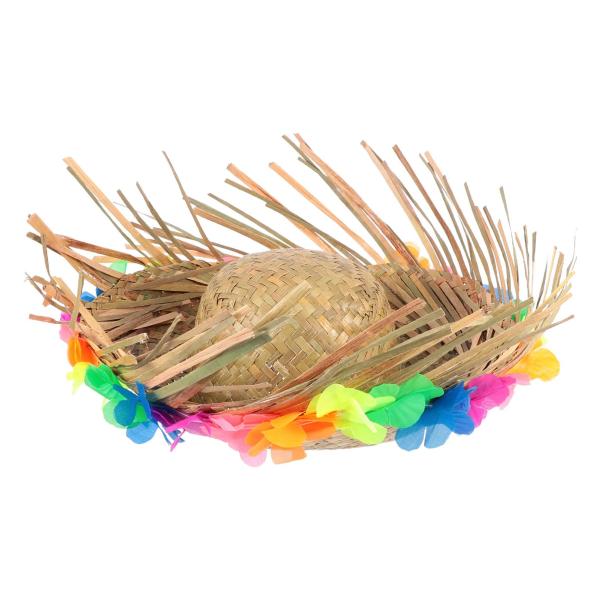 商品名:  Alipis Hawaiian Costume Hat Straw Hat Hawaiian Beach Summer Hat Decorative Lei Straw Hat Beachcomber Straw Hat Cos...