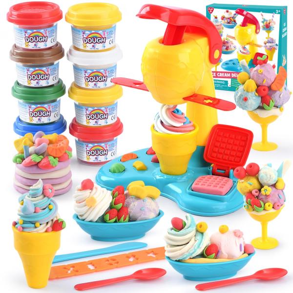 商品名: 子供用PLAY カラー生地 PLAY Color Dough Sets for Kids Ages 4-8,Play Kitchen Ice Cream Maker Playdough Set for Kids Ages 2-4,...