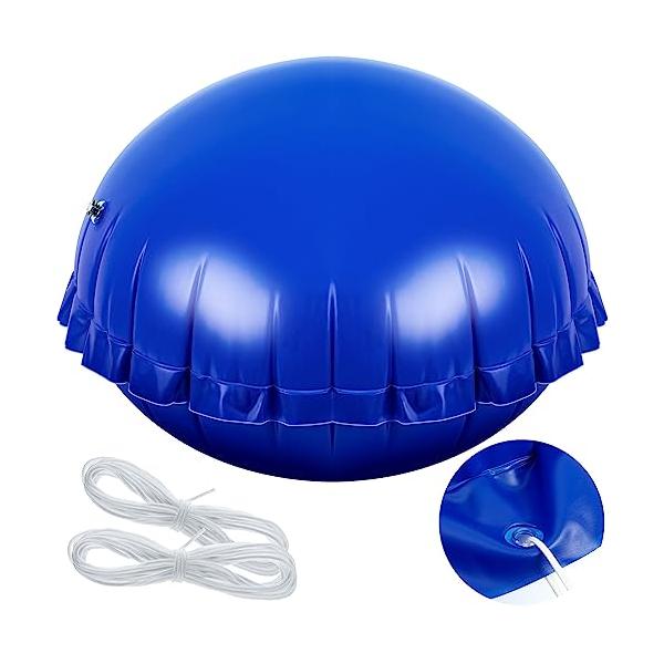 商品名: プールピロー 地上プール用 (4 x 4フィート) 厚さ0.4mm 丈夫な冬氷イコライザー ラウンド耐寒性プールエアーピロー ロープ付き Pool Pillows for Above Ground Pool (4 x 4 Ft),...