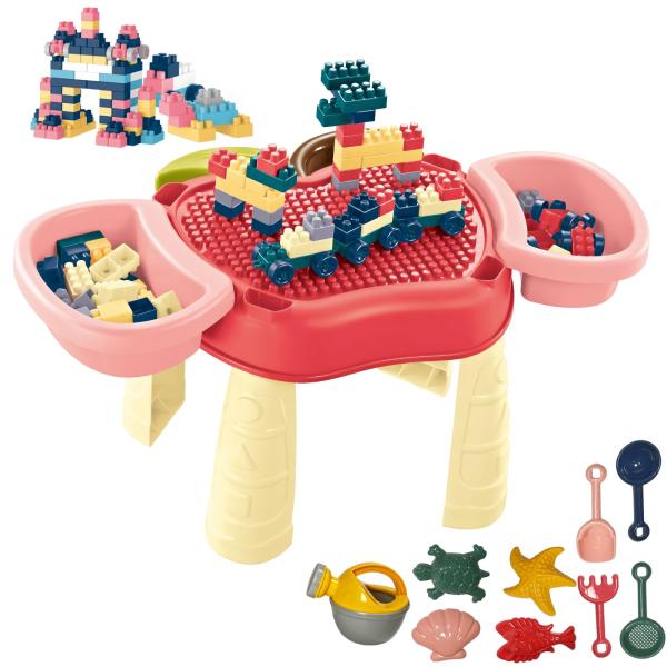 商品名:  NotagCat Toddler 2-in-1 Activity Building Blocks Table, Multi Activity Play Sand Water Table for Kids with Large B...