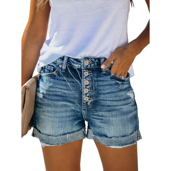 商品名:  MODARANI Jean Shorts Womens Blue Denim Shorts High Waisted Shorts Ripped Distressed Summer Short Lブランド: MODARANI商品...
