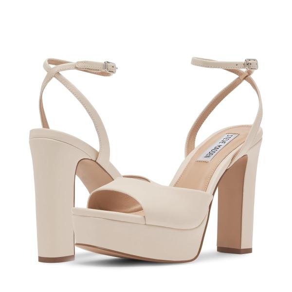 商品名: Steve Madden レディース Assured ヒールサンダル, ボーンレザー, 24 Steve Madden Women's Assured Heeled Sandal, Bone Leather, 8ブランド: Ste...