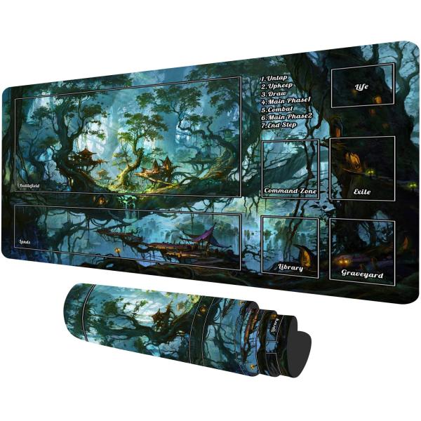 商品名: TCG プレイマット ゾーン付き ランドスケープ ゲームプレイマット テーブルパッド マウスパッド 23.6X 13.82インチ キーボードパッドとワークマット MTG RPG CCG トレーディングカードゲーム プレイマット ボ...
