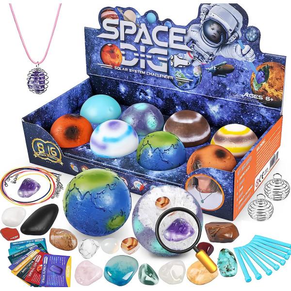 商品名:  Gemstone Dig Kit, STEM Educational Space Toys for Kids, Easter Egg Toys for Kids, Dig Up 8PCS Planets Find 16 Gems...