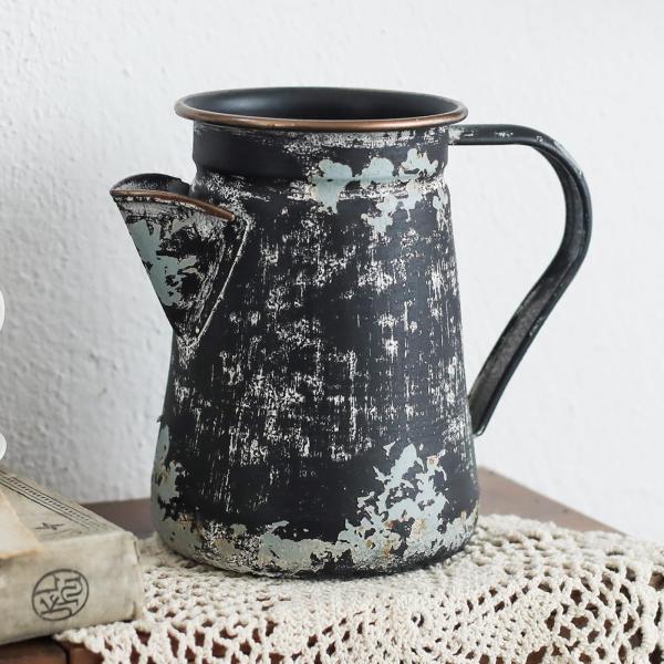 商品名: ヴィンテージメタルフラワー花瓶 ミルクジャグ Z? BellaDecor Vintage Pitcher Vase Farmhouse Vase Milk Jug Vase Rustic Vase Small Vases for ...