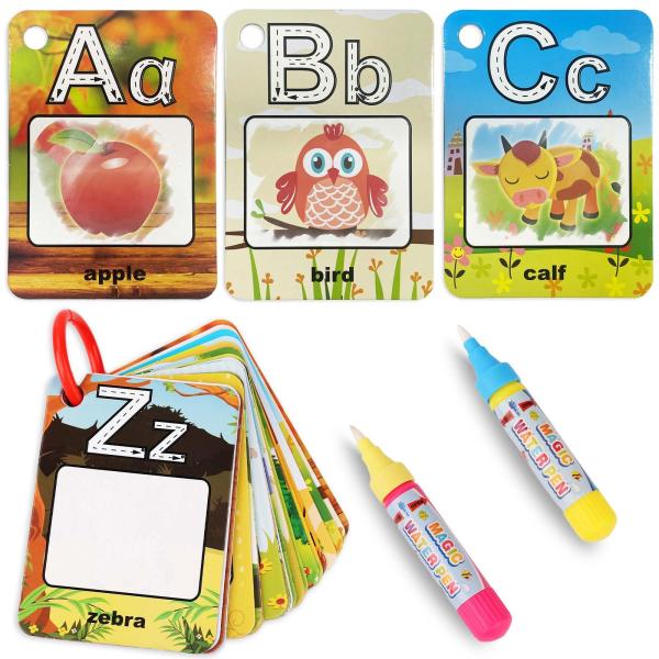 商品名:  Alphabet Water Coloring Cards, 26 Alphabet Educational Learning Toy Early Education Drawing Cards Alphabet Water C...
