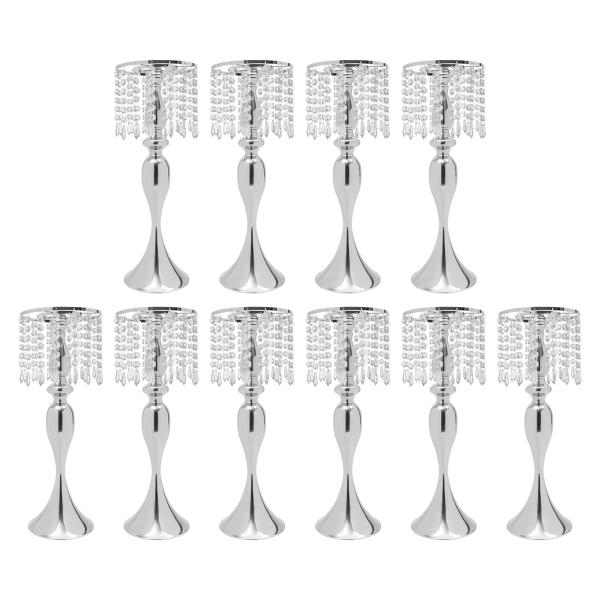 商品名:  10 PCS Metal Silver Flower Vase for Wedding Table Centerpieces, Crystal Flower Stand for Modern Home Decor Living ...