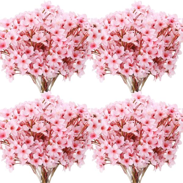 商品名: Tigeen 人工桜の花 シルク桜の枝 25個 15.7インチ フェイクフローラルブランチ バンドル フェイクピンク 桜の茎 花瓶 ホーム ウェディング テーブル センターピース デコレーション Tigeen 25 Pcs Art...