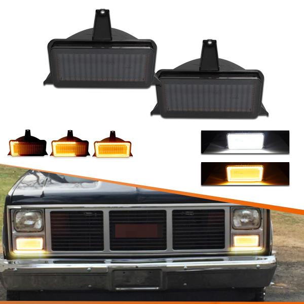 商品名:  ADIIL Smoked Black Lens Front Turn Signal Lights front Bumper Parking Lamps For 1983-87 Chevrolet GMC Pickup Truck...