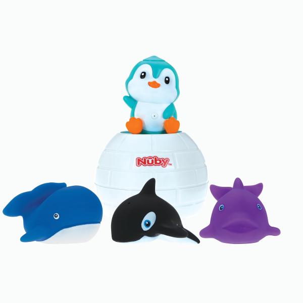 商品名:  Nuby Pop-Up Penguin Bath Toy with 3 Bath Squirters - Baby Bath Toy for Boys and Girls 18+ Monthsブランド: Nuby商品サイズ: S...