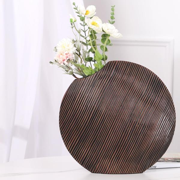 商品名: Leewadee 小さな床の花瓶 ? ハンドメイドフラワーホルダー 樹脂製 洗練された器 装飾的な枝やドライまたは生花用 13インチ ブラウン Leewadee - Brown Floor Vase for Pampas Gras...