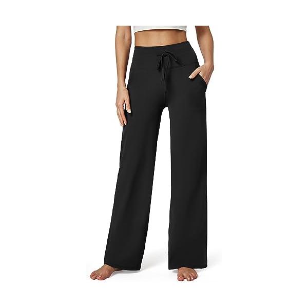 商品名:  IUGA Wide Leg Yoga Pants for Women Sweatpants with Pockets Yoga Pants Flare Lounge Pants Loose High Waist Comfy Wo...
