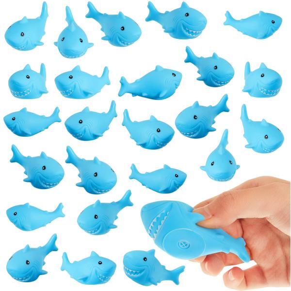商品名: 50個 ゴム製サメ スクイーズ可能 きしむサメ バストイ 安全で丈夫なバスタブおもちゃ 誕生日 夏 プール パーティーの記念品 3 x 1.7インチ ブルー 50 Pcs Rubber Sharks Squeezable and ...