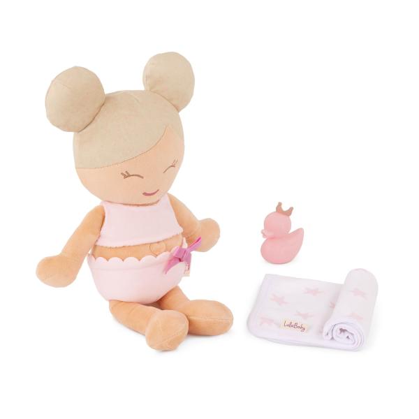 商品名:  LullaBaby ? 14-inch Water-Safe Bath Doll ? Fair Skin Tone &amp; Blonde Hair ? Toddler Bath Toys ? Towel &amp; Bath...