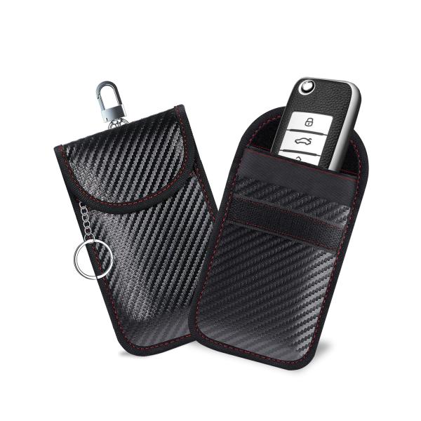 商品名: Zufoty ファラデーバッグ キーフォブ用 車 RFID キーフォブホルダー 車 RFID 信号ブロック キーフォブプロテクター カーボンファイバーファラデーポーチ キーフォブプロテクター カーアクセサリー ファラデーバッグ 2...