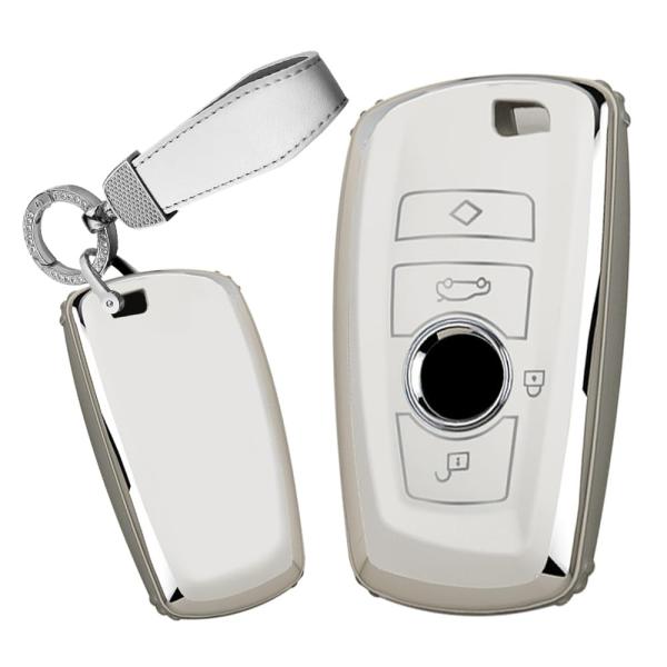 商品名:  TECART Soft TPU Key Fob Fit for BMW 1 3 4 5 6 7 Series Keychain Key Case Key Shell Accessories Protector 4 Button ...