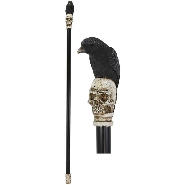 商品名:  Home D〓cor Accents Gothic Raven Crow Perching On Skull Decorative Prop Walking Cane 37" H - Home Accents 33-kl1-64...
