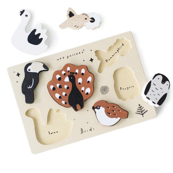 商品名:  Wee Gallery Wooden Animals Tray Puzzle, Birds - Montessori Toys, Activity for Early Learning, Motor Skills Develop...