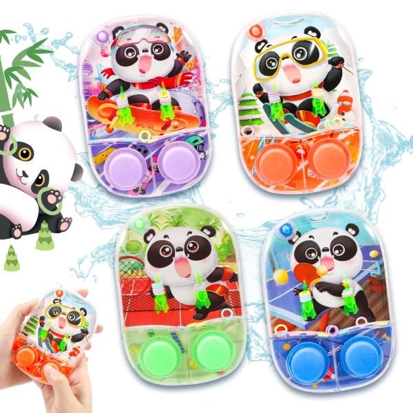 商品名: SevenQ ウォーターゲーム 子供用 ハンドヘルド 4個パック パンダ水のおもちゃ リングトス ハンドヘルドゲーム 子供と家族のストレス解消 ミニフィジェットトイ ヴィンテージおもちゃ パーティーの記念品 ギフト 旅行ゲーム S...