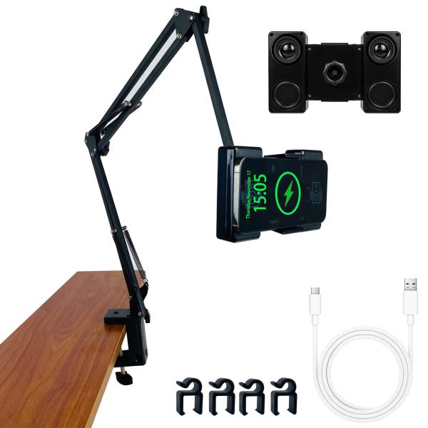 商品名:  Cell Phone Stand with Bluetooth Speaker &amp;Wireless Charger, Anti-Slip 360°Rotation Lazy Bracket, Infrared Sensi...