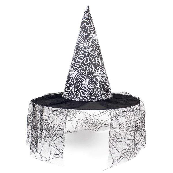 商品名:  LKQBBSZ Halloween Vintage Witch Hat for Women Wizard Party Hats Lace Veils Hanging Witch Hats Decor for Halloween ...