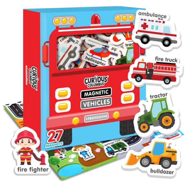 商品名:  Curious Columbus Vehicles Fridge Magnets for Toddlers 1-3 Year Olds. Large Foam Refrigerator Magnets for Kids Baby...