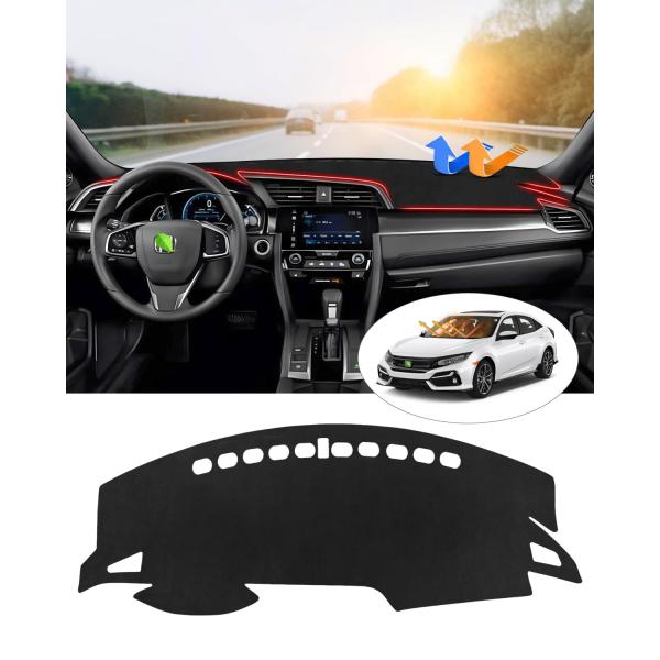商品名:  Cartist Dash Cover Custom Fit for Honda Civic Coupe Sedan/Hatchback 2016-2021 Accessories Dashboard Cover Mat Non-...