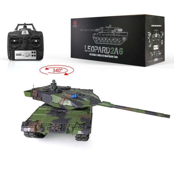 商品名:  wheelfun Heng Long RC Tank 2.4Ghz 1/16 Scale 7.0 Plastic Ver Leopard2A6 Infrared Combat 340° Rotating Turret RTR T...