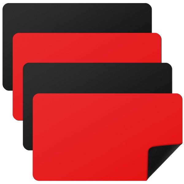 商品名: Ecally カードゲームマット 4枚 24 x 14インチ TCG プレイマット テーブルカードゲームマット 滑らかなトランプマット レッド ブラック Ecally 4 Pcs Card Game Mats 24 x 14 In...