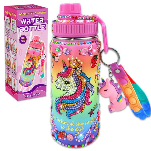 商品名:  7july Decorate Your Own Water Bottle Kits for Girls Age 4-6-8-10 (Stainless Steel),Unicorn Themed Painting Crafts,...