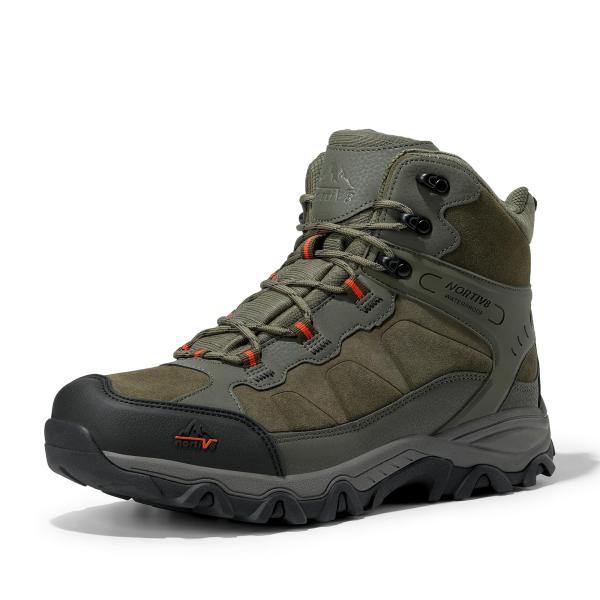 商品名:  NORTIV 8 Men's Hiking Boots Waterproof Trekking Outdoor Mid Backpacking Mountaineering Shoes Size 10 M US Army Gre...